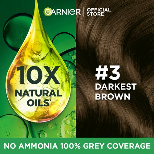 Color Naturals 3 Darkest Brown Haircolor Sachet 30ML | Garnier