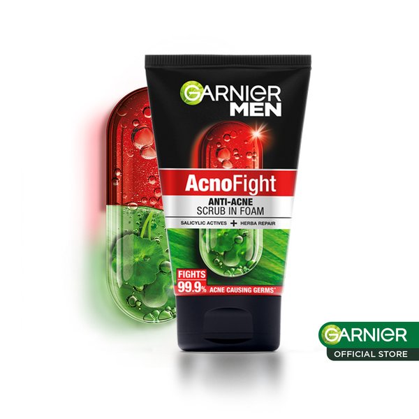 GARNIER MEN AcnoFight Anti-Acne Scrub in Foam Cleanser AcnoFight Anti ...