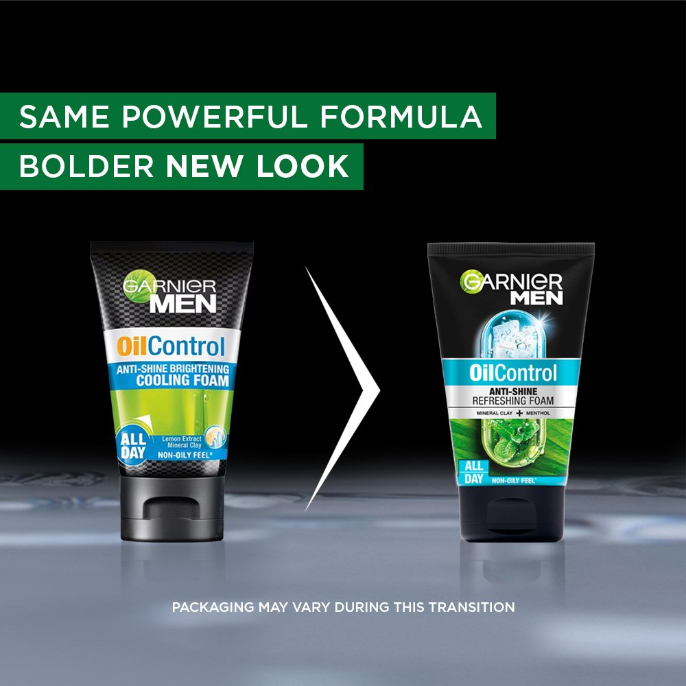 GARNIER MEN OilControl Anti-Shine Cooling Foam Cleanser OilControl Anti ...