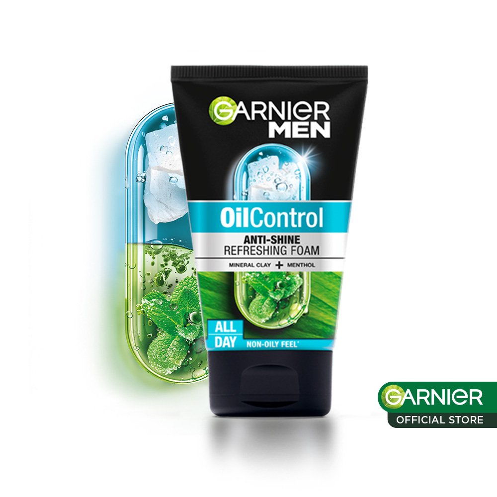 GARNIER MEN OilControl Anti-Shine Cooling Foam Cleanser OilControl Anti ...