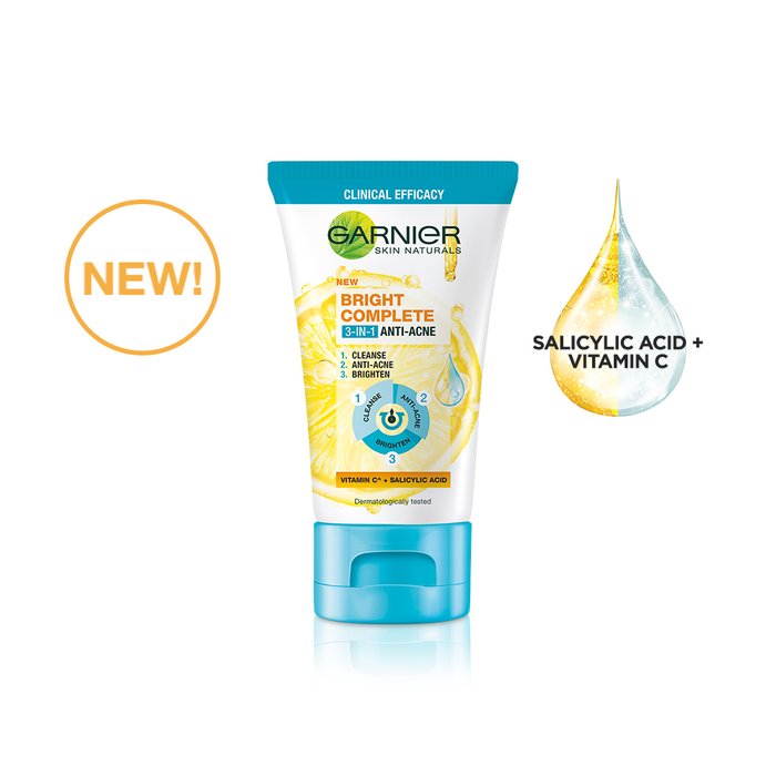 Buy Bright Complete 3-in-1 Anti Acne Cleanser | Garnier PH