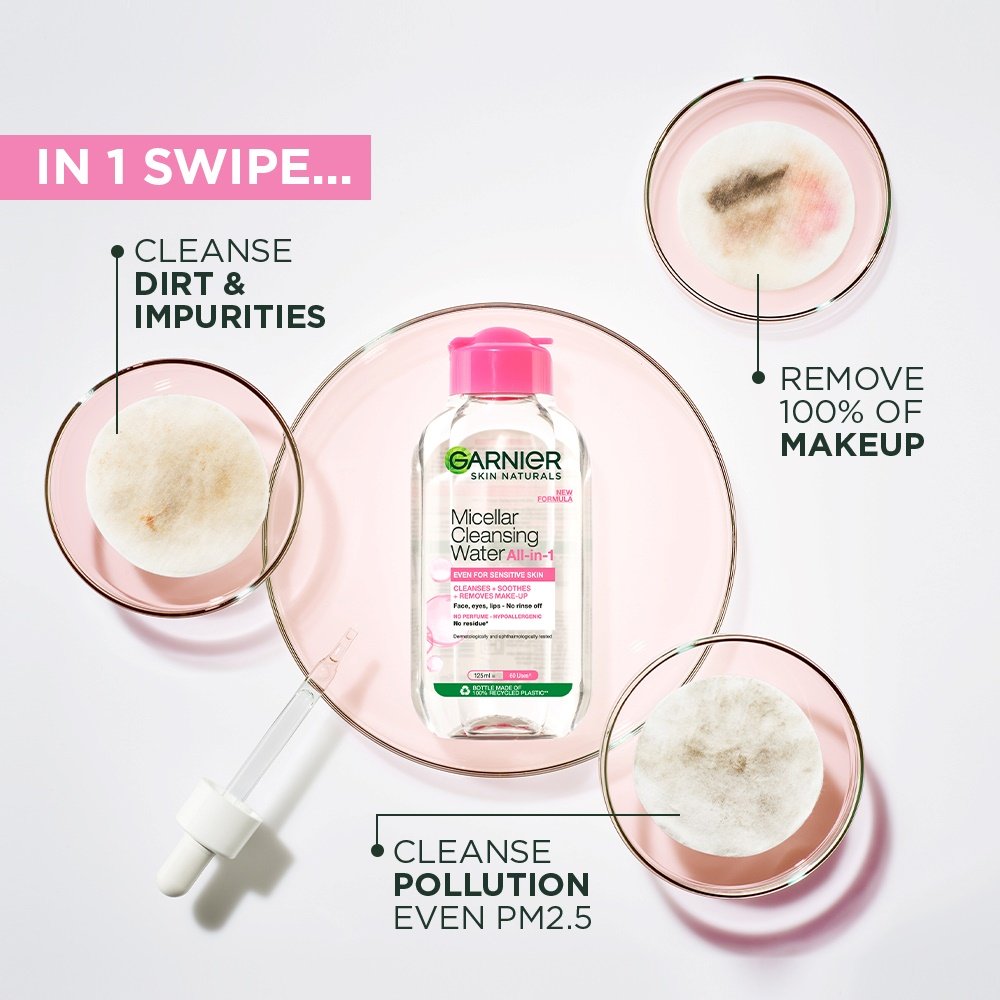 Micellar Water Pink 400ML Bundle for Sensitive Skin | Garnier